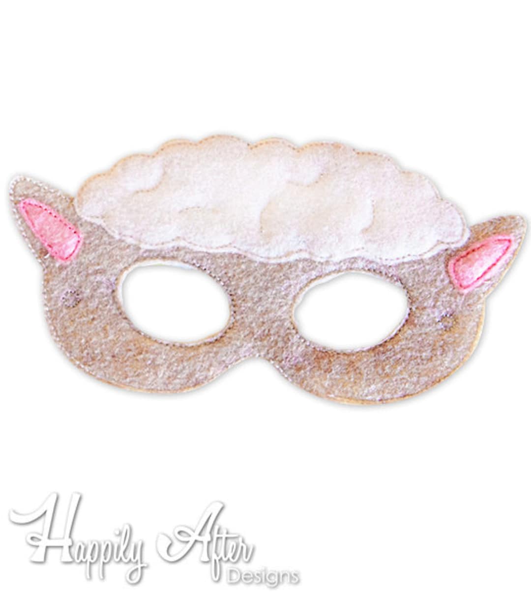 Sheep Mask Embroidery Design, Sheep Mask, Sheep Machine Embroidery, ITH ...