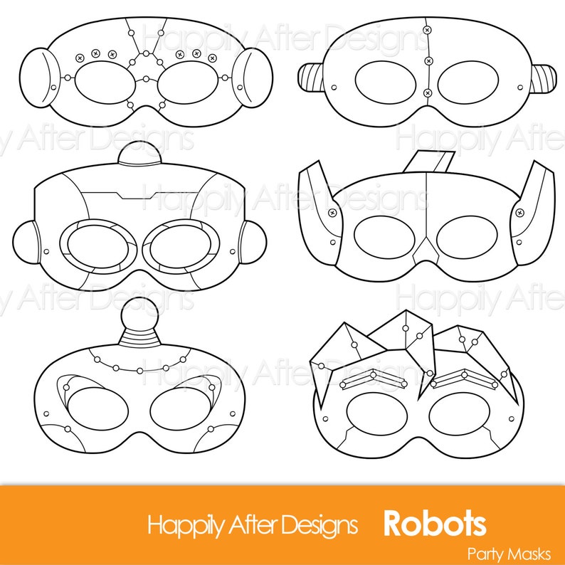 Robots Printable Coloring Masks, Robot Mask, Bots Mask, Robot Costume ...