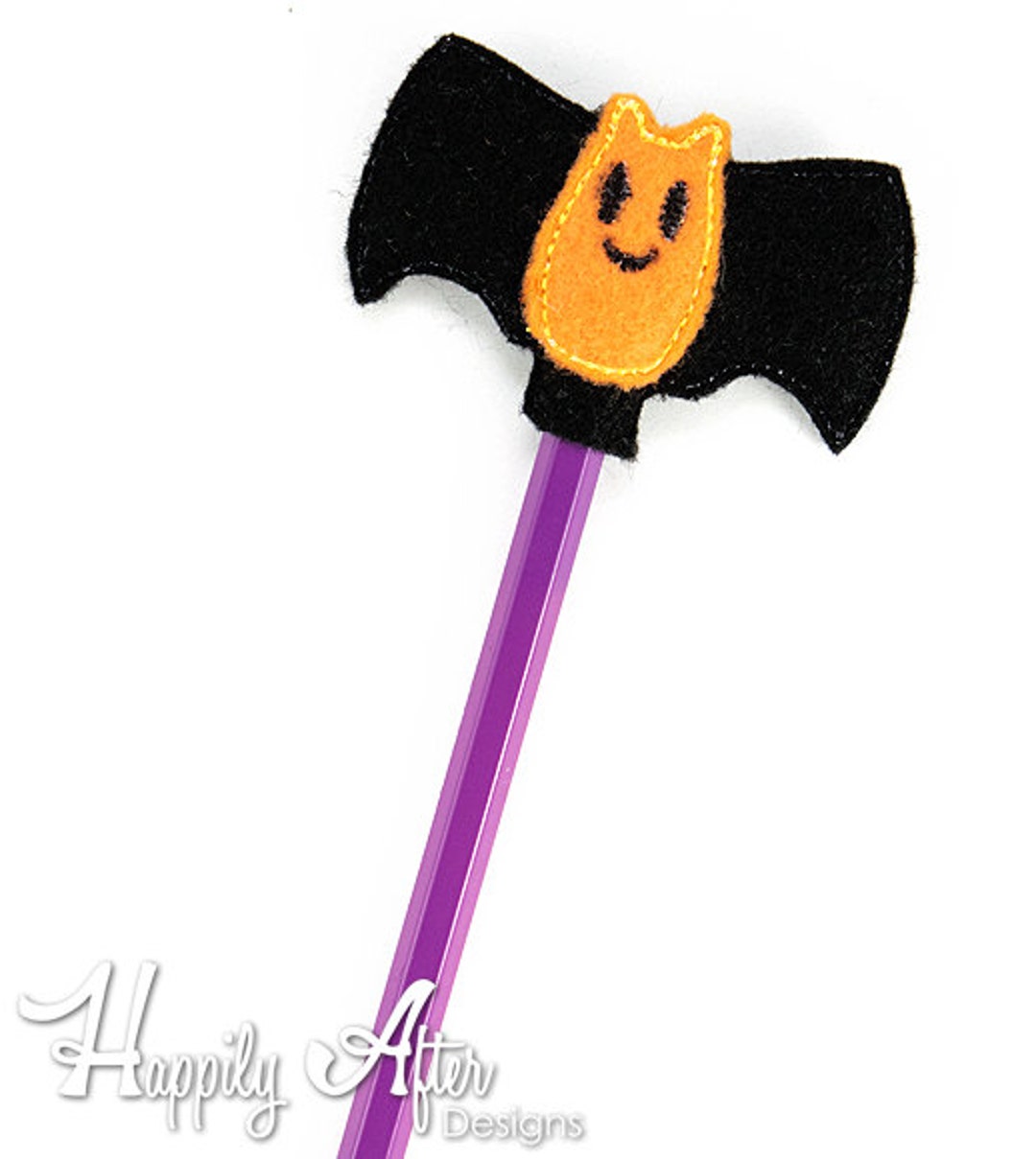 Bat Pencil Topper Feltie Embroidery Design, Bat Pencil, Halloween ...