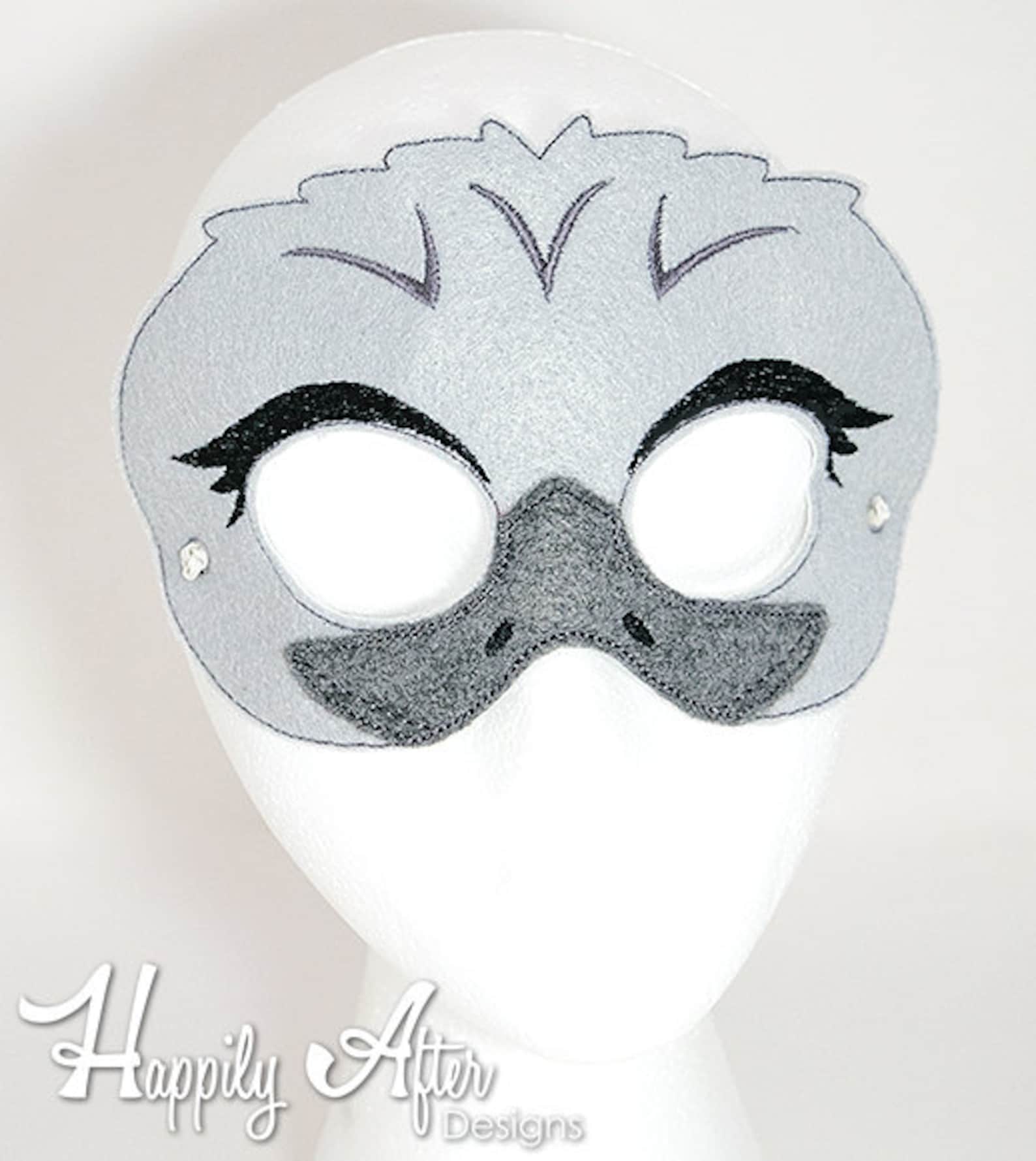 Emu Mask Embroidery Design, Ostrich Mask, Machine Embroidery, ITH Mask ...