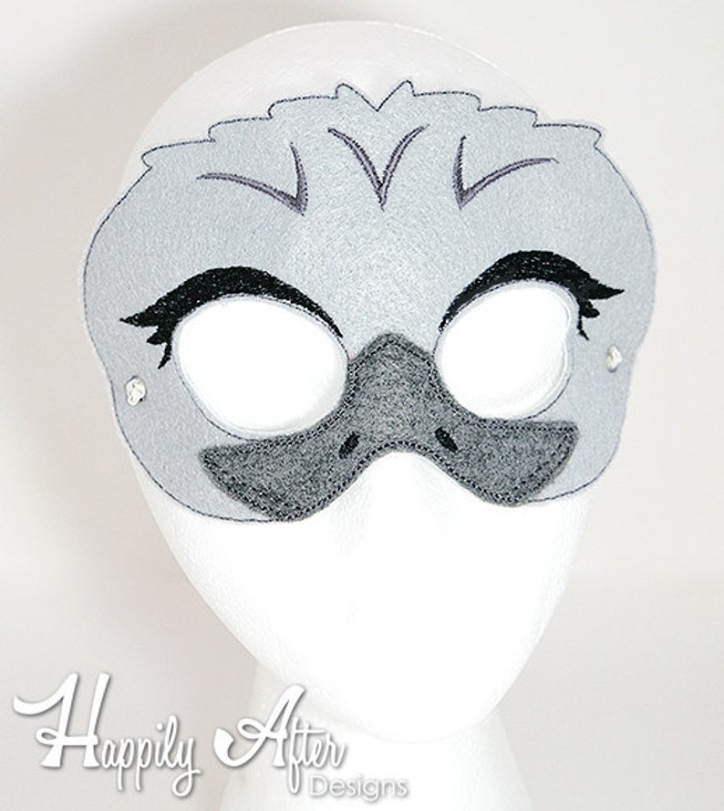 Emu Mask Embroidery Design, Ostrich Mask, Machine Embroidery, ITH Mask ...