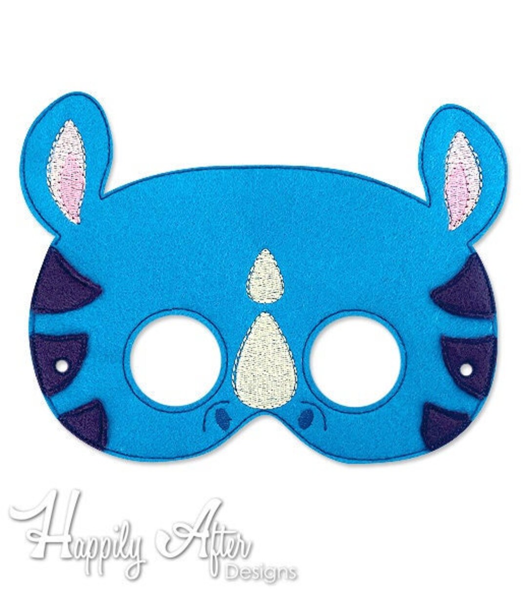 Lazy Rhino Mask Embroidery Design, Rhino Mask, Machine Embroidery, ITH ...