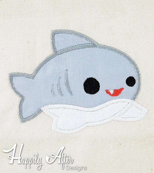 Shark Applique Embroidery Design shark applique shark week | Etsy