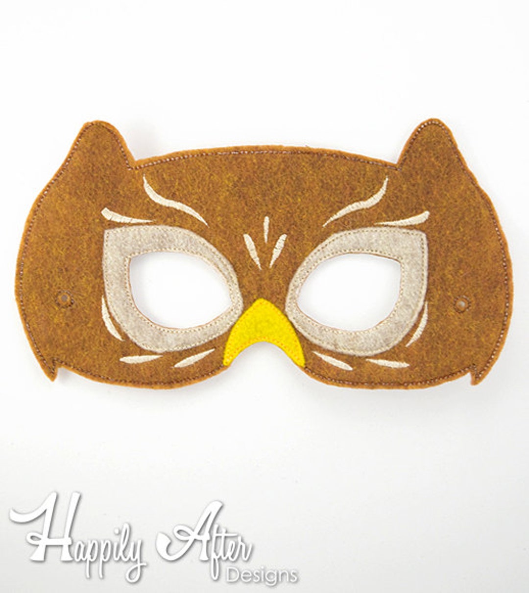 Great Horned Owl Mask Embroidery Design, Owl Mask, Owl Machine ...