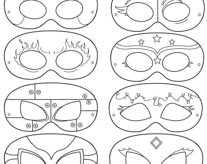 Superhero Printable Coloring Masks, Superhero Mask, Hero Mask, Villain ...