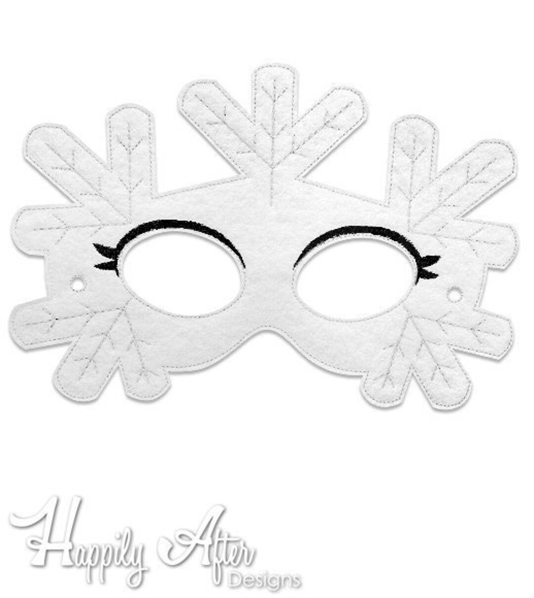 Snowflake Mask Embroidery Design - Snowflake Mask - Snow Mask - Winter ...