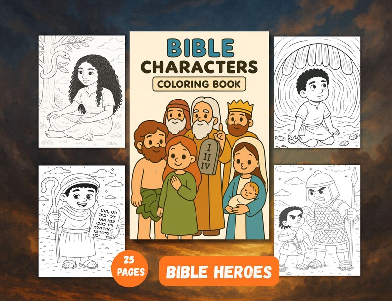 Bible Characters Coloring Book for Kids | Christian Printable Pages ...
