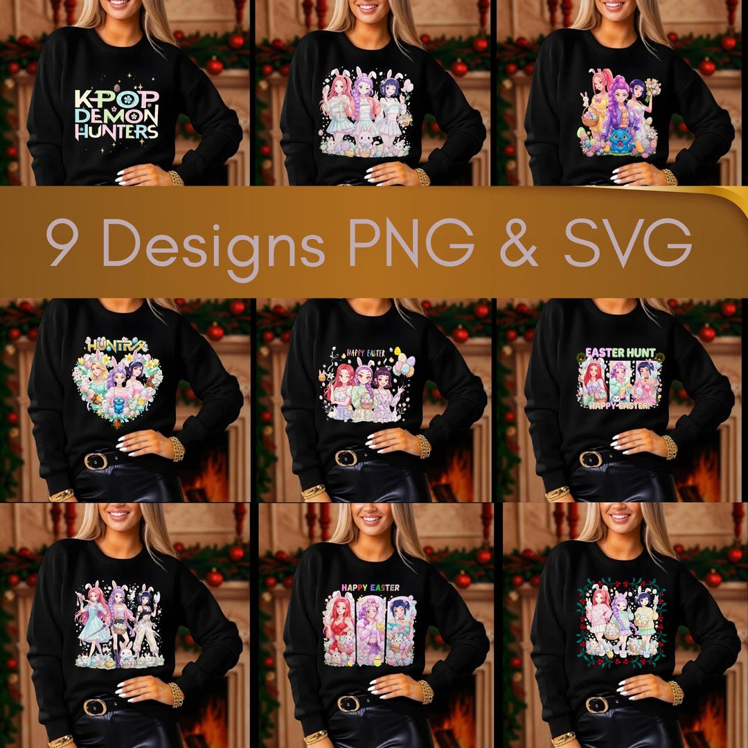 Huntrix, Huntrix Kpop, Huntrix Png, Kpop Shirt, Easter Sweatshirt ...