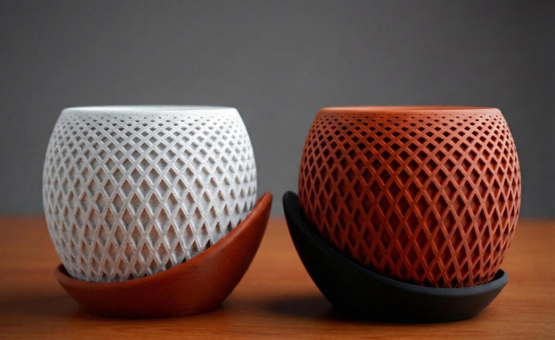 3D Printed Geometric Planter – Fuzzy Skin Texture - Etsy