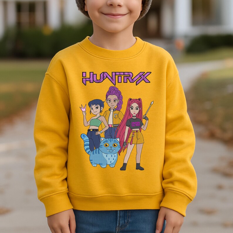 Kpop Huntrix Embroidery Design, Kpop Hunter Design, Modern Girl Power ...