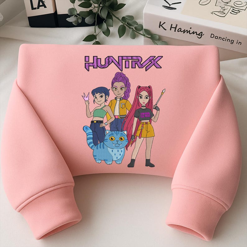 Kpop Huntrix Embroidery Design, Kpop Hunter Design, Modern Girl Power ...