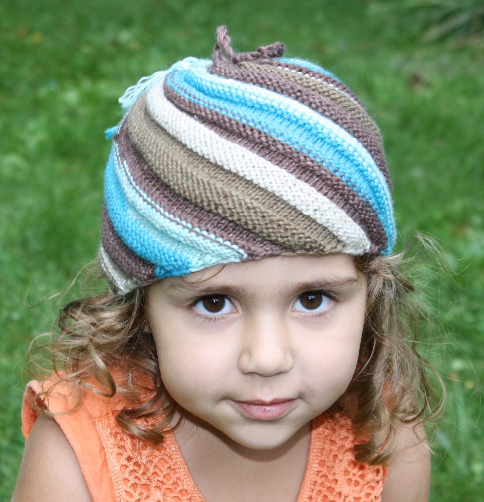 Diagonal Stripe Hat, Knitting Pattern, PDF - Etsy