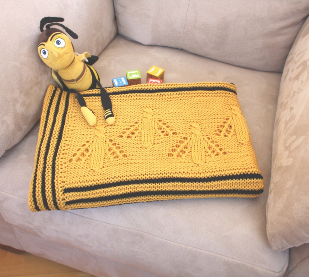 Buzzy Bee Baby Blanket, Knitting Pattern, PDF - Etsy