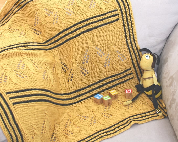Buzzy Bee Baby Blanket Knitting Pattern PDF - Etsy