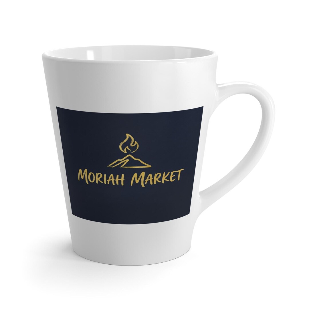 Moriah Market Logo Latte Mug | Coffee Shop Branded Ceramic Mug - Etsy
