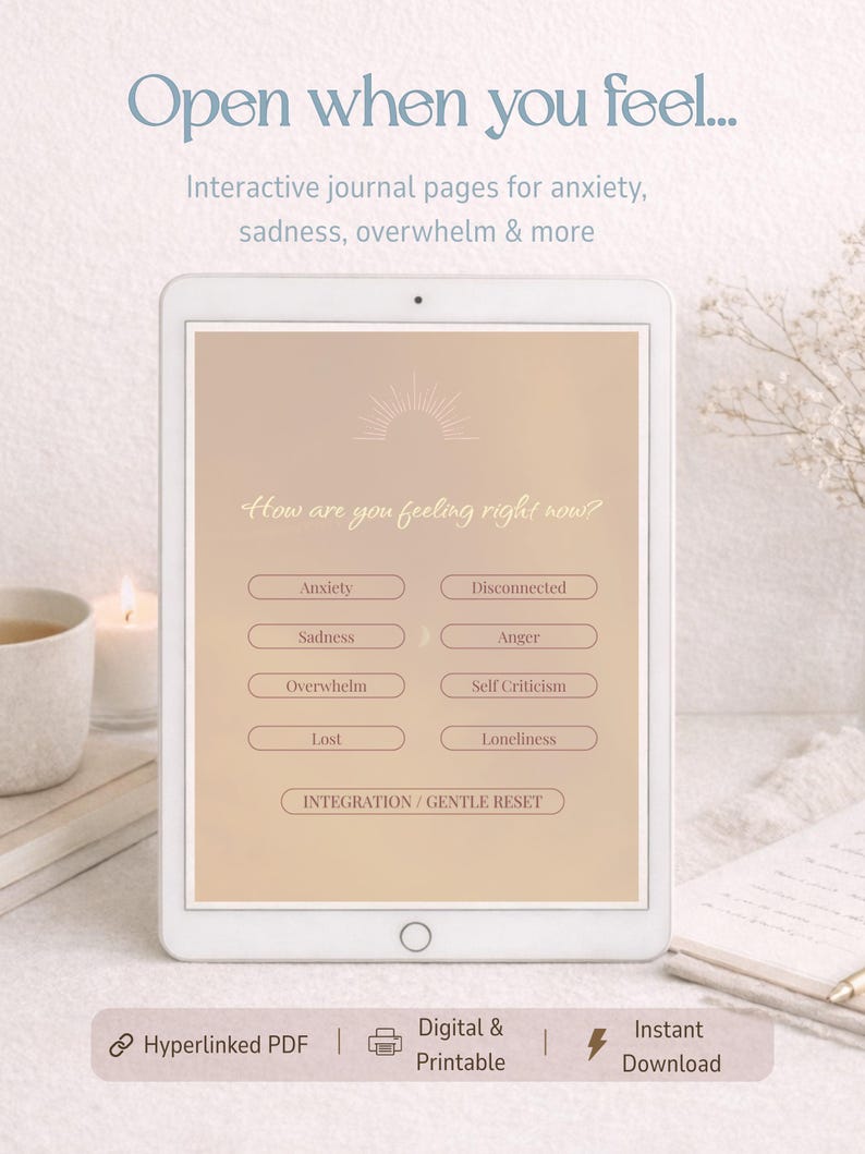 Mental Health Journal, Printable Self-care Wellness With Guided Prompts ...