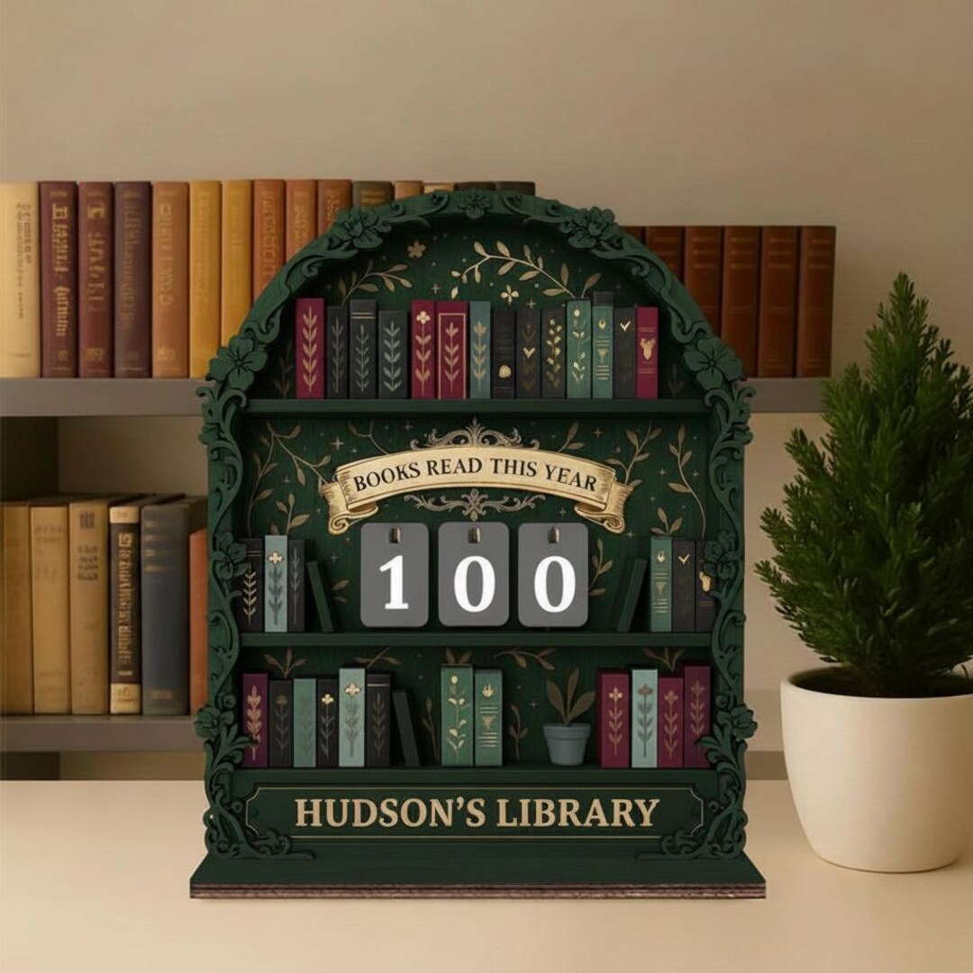 Personalized Reading Tracker, Book Lover Library Decor, Custom Name ...