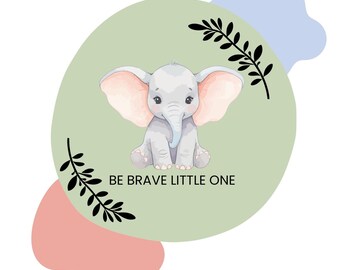 Be Brave Little One Printable Art ; 8x10 11x14 Black and White Simple ...