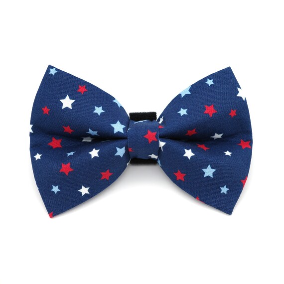 Red white and blue bow tie dog collar store