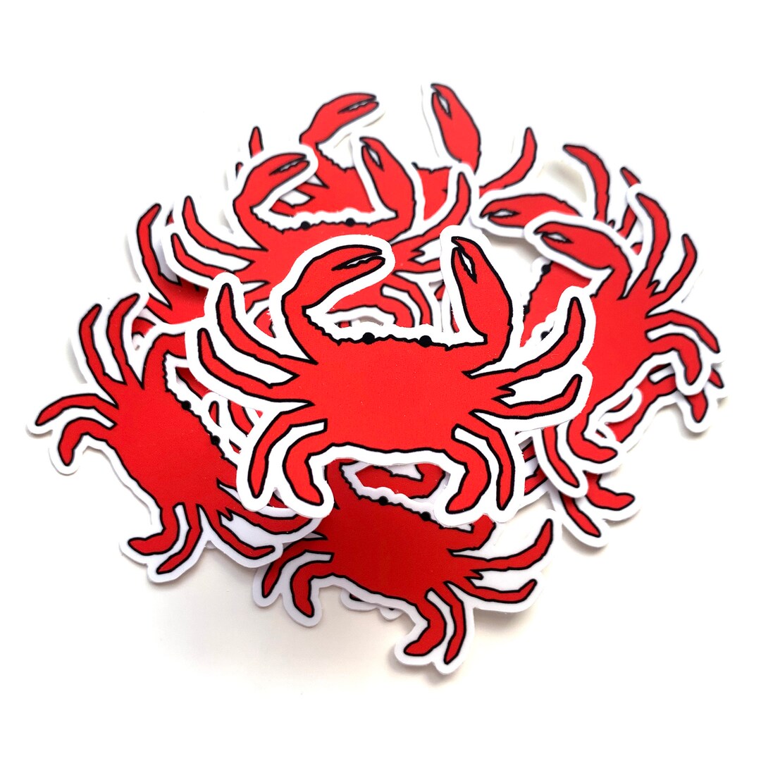 Crab Sticker - Red Crab Sticker - Seafood Lover Sticker - Maryland Blue ...