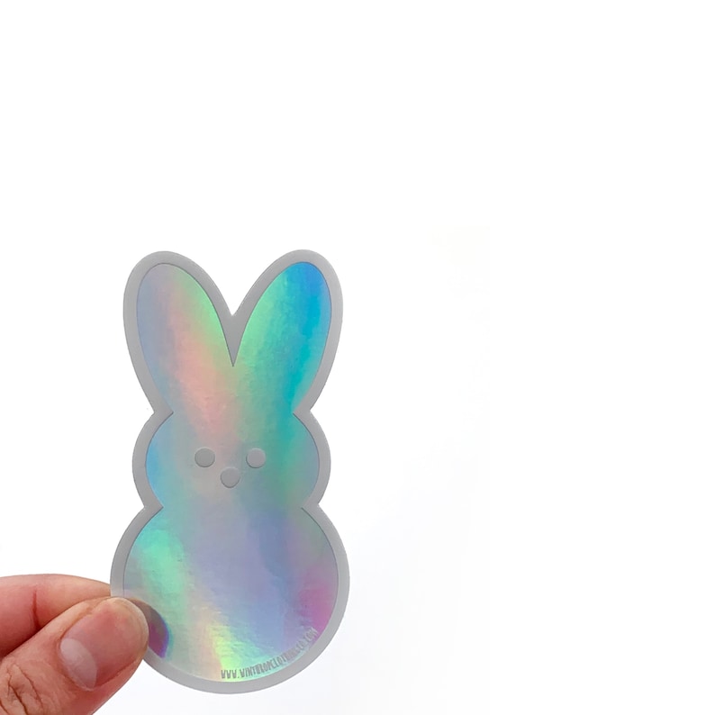 Holographic Peep Bunny Sticker - Easter Sticker - Peeps - Etsy