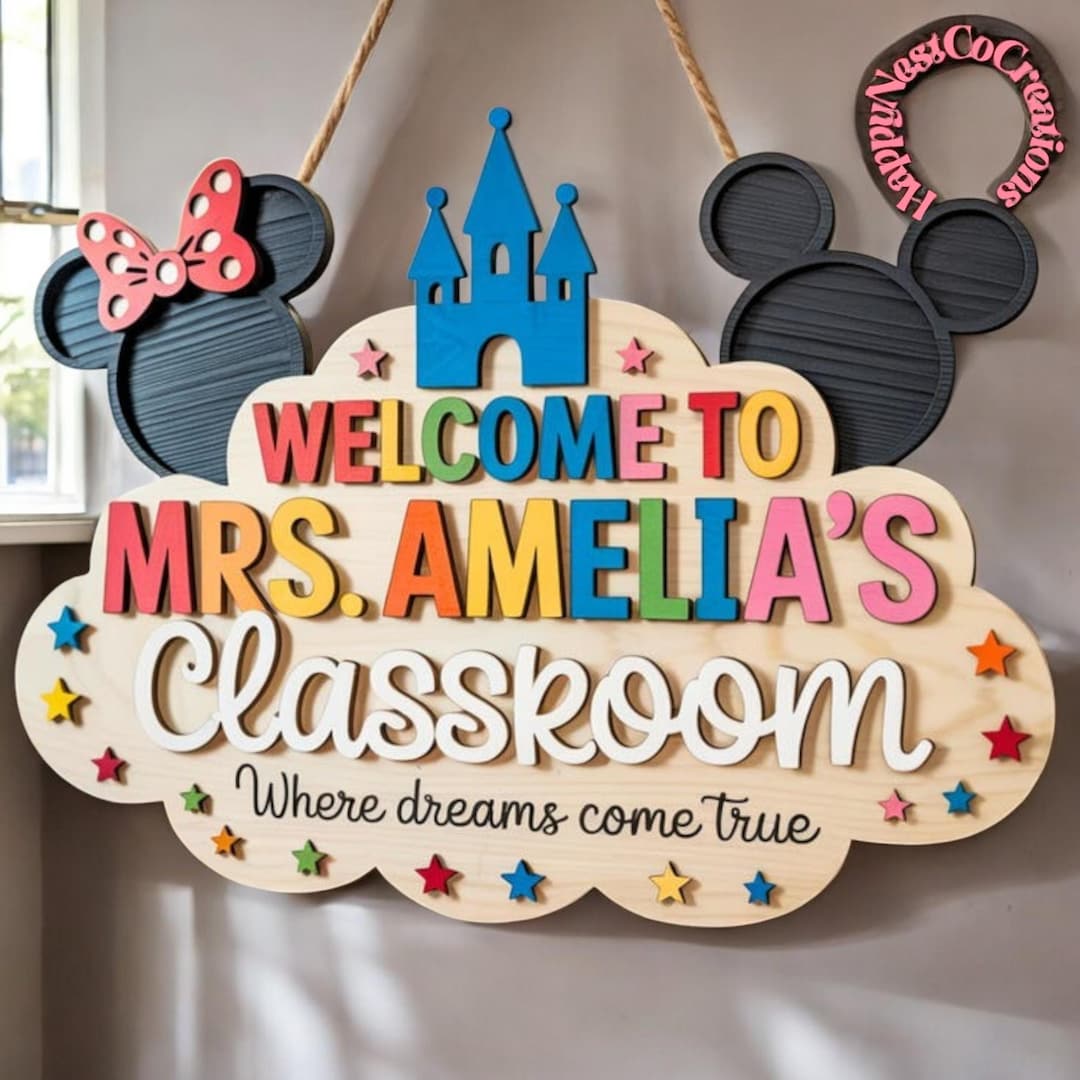 Custom Classroom Door Sign, Personalized Wooden School Decor - Etsy