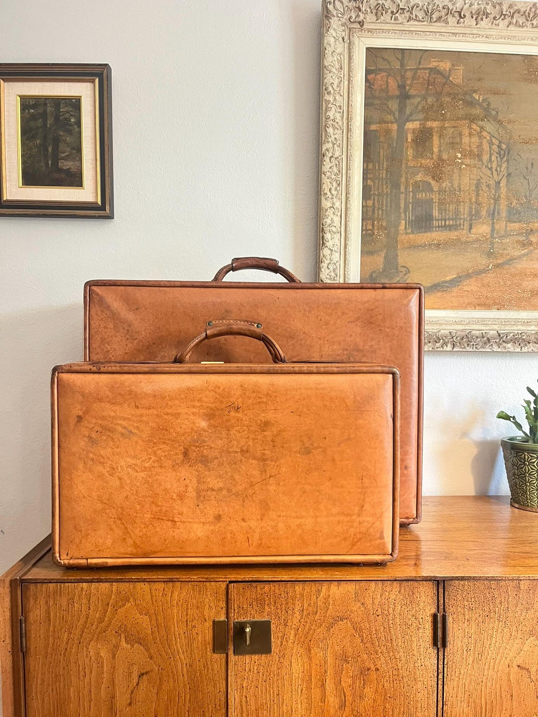Pair Vintage Hartmann Leather Suitcases Matching - Etsy