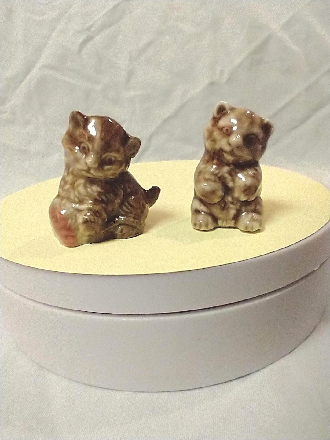 Vintage Wade Kitten and Bear Cub Figurines - Etsy