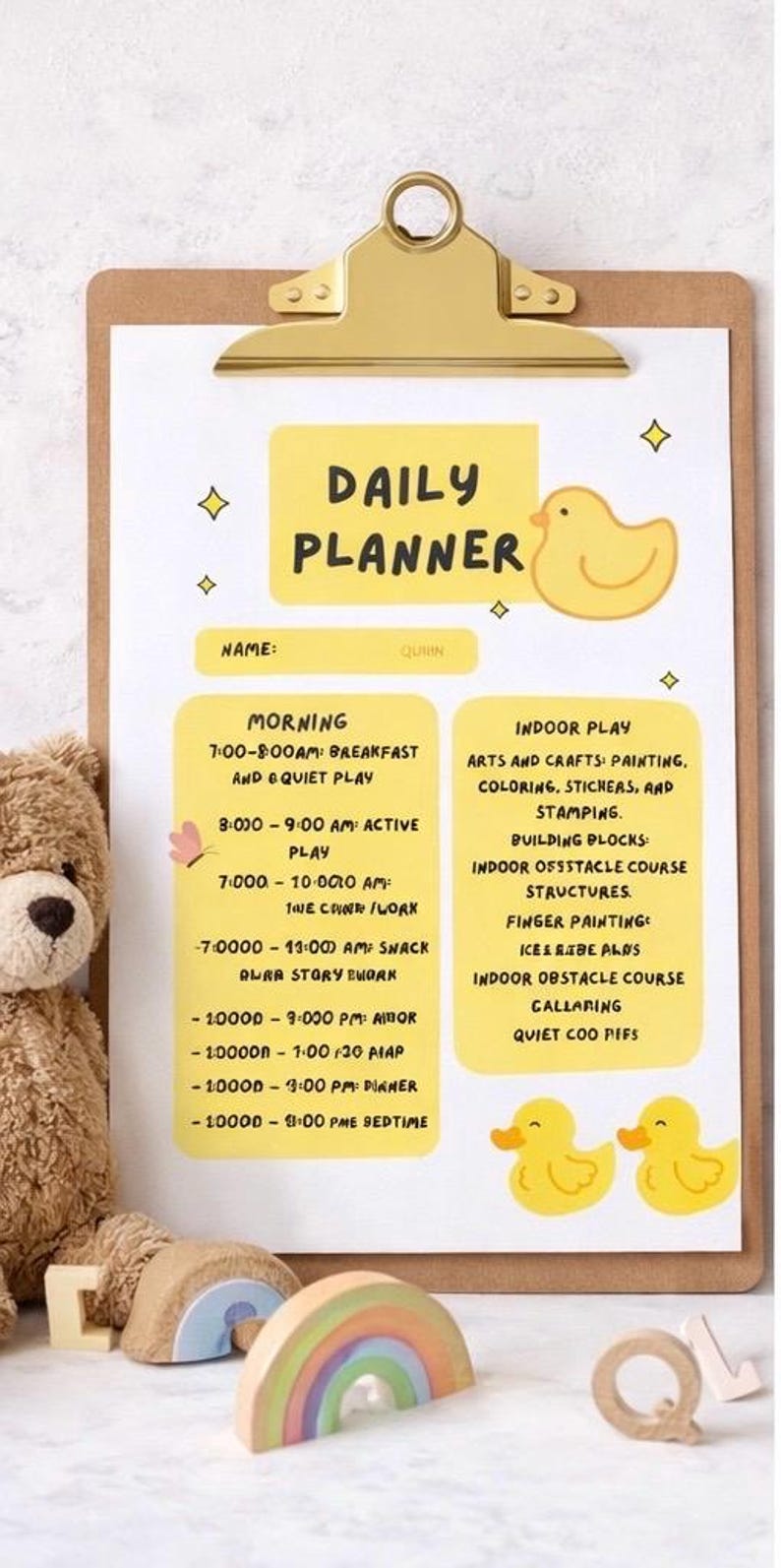 Toddler Daily Routine Chart With Visual Schedule PDF Download, Kids ...