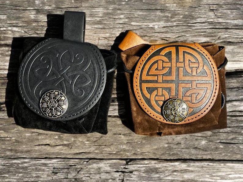 Leather Rune Dice Norse Celtic Pouch - Etsy
