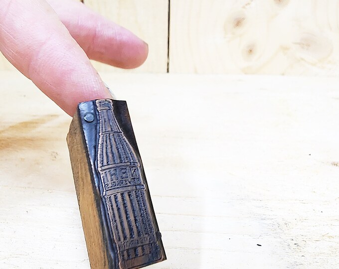 Small Vintage Nehi Printing Press Block, Wood and Metal, Aged, Supplies ...