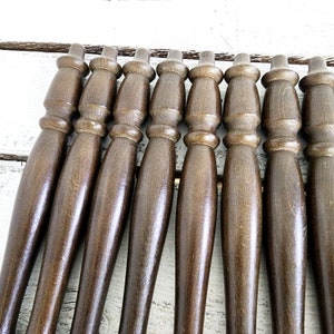 Salvaged Skinny Wood Spindles, Set of Eleven, Vintage Ornate Spindles ...