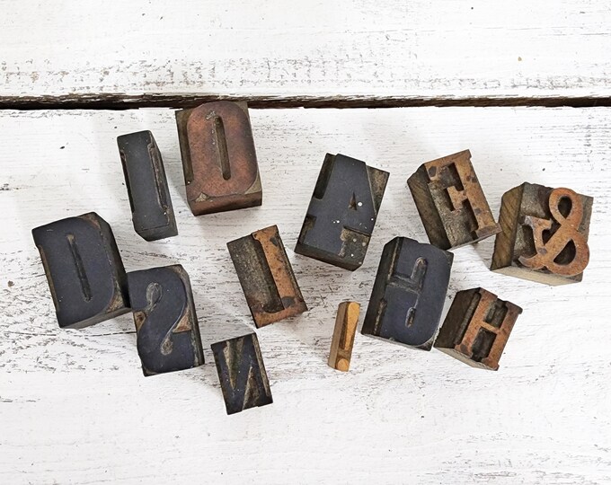 Vintage Letterpress Blocks: Mixed Font Printer's Supply Set - Etsy