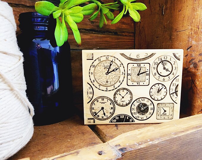 Clock Face Background Rubber Stamp, Like New Stamp, Destash, Supplies ...