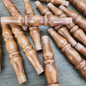 Small Salvaged Wood Spindles Set of 15, Skinny Spindles, Supplies, 4 3/ ...