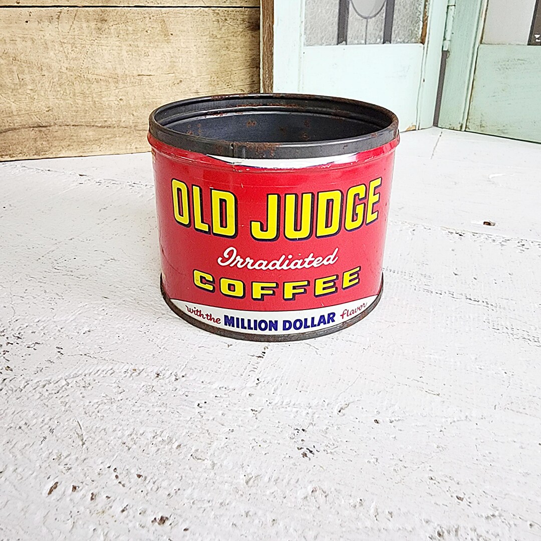 Vintage Old Judge One Half Pound Coffee Tin, Small Coffee Tin, NO LID ...