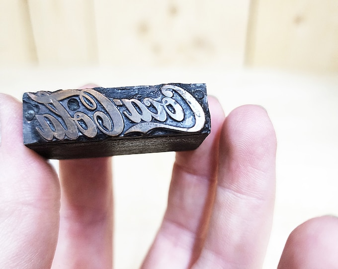 Small Vintage Coca Cola Printing Press Block, Wood and Metal, Aged ...