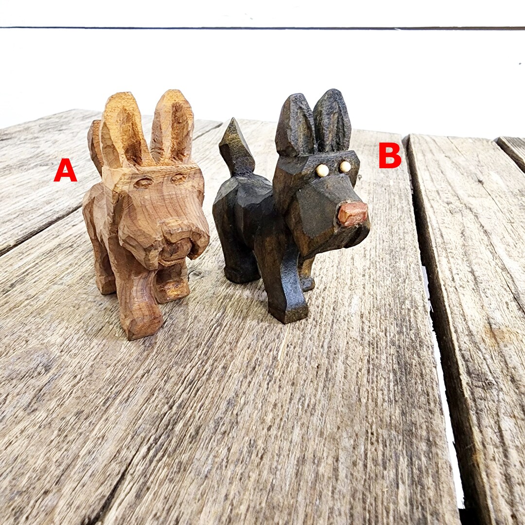 Choice Brown Wooden Dog, Dark Brown Wooden Dog, Vintage Handcarved Dogs ...