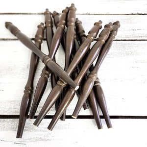 Salvaged Skinny Wood Spindles, Set of Eleven, Vintage Ornate Spindles ...