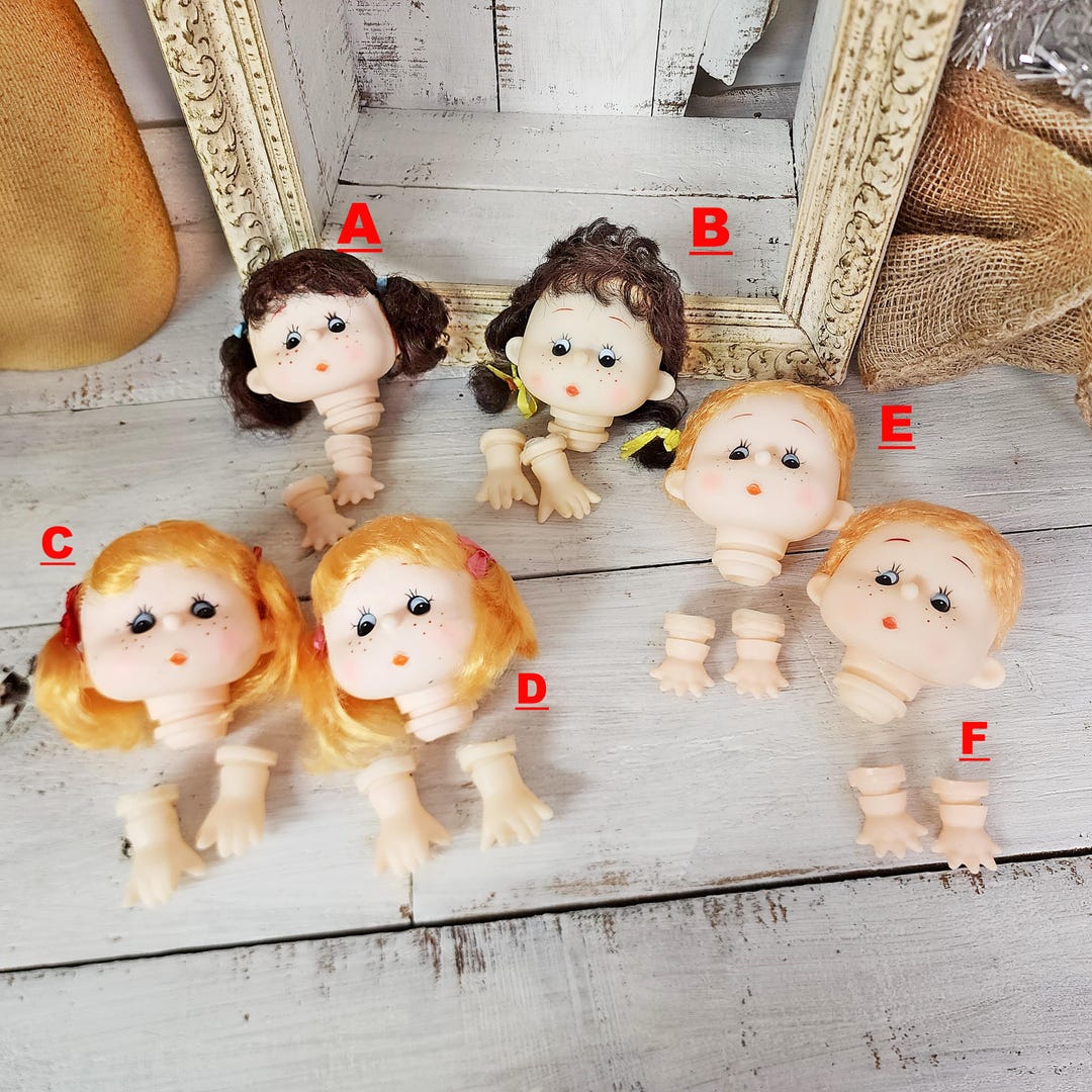Choice Vintage Plastic Doll Head With Hands, 4 Inch Long Doll Head ...