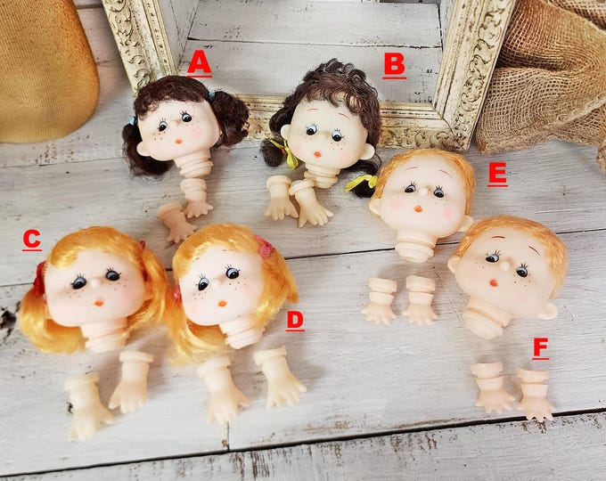 Choice Vintage Plastic Doll Head With Hands, 4 Inch Long Doll Head ...
