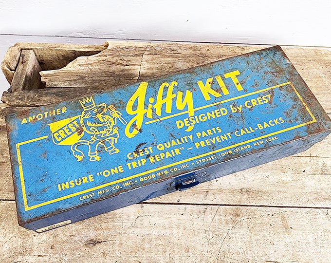 Vintage Crest Jiffy Kit Metal Case, No Contents, Crest Mfg. Co, Aged ...
