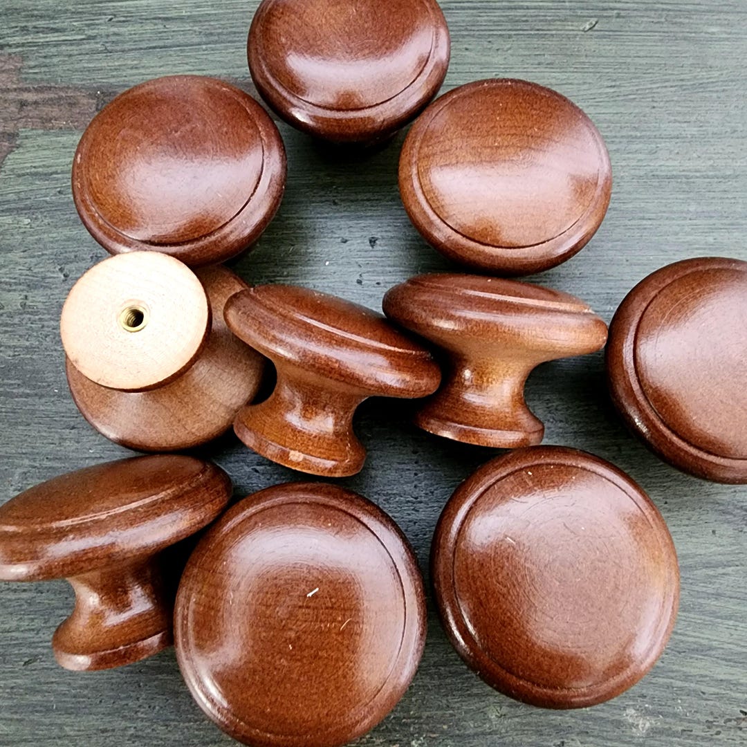 Ten Salvaged Wood Knobs, Used Aged Knobs, Brown, Supplies, Furniture ...