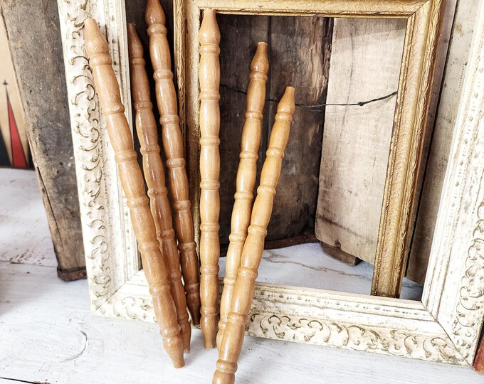 Six Salvaged Wood Spindles, 11 1/2