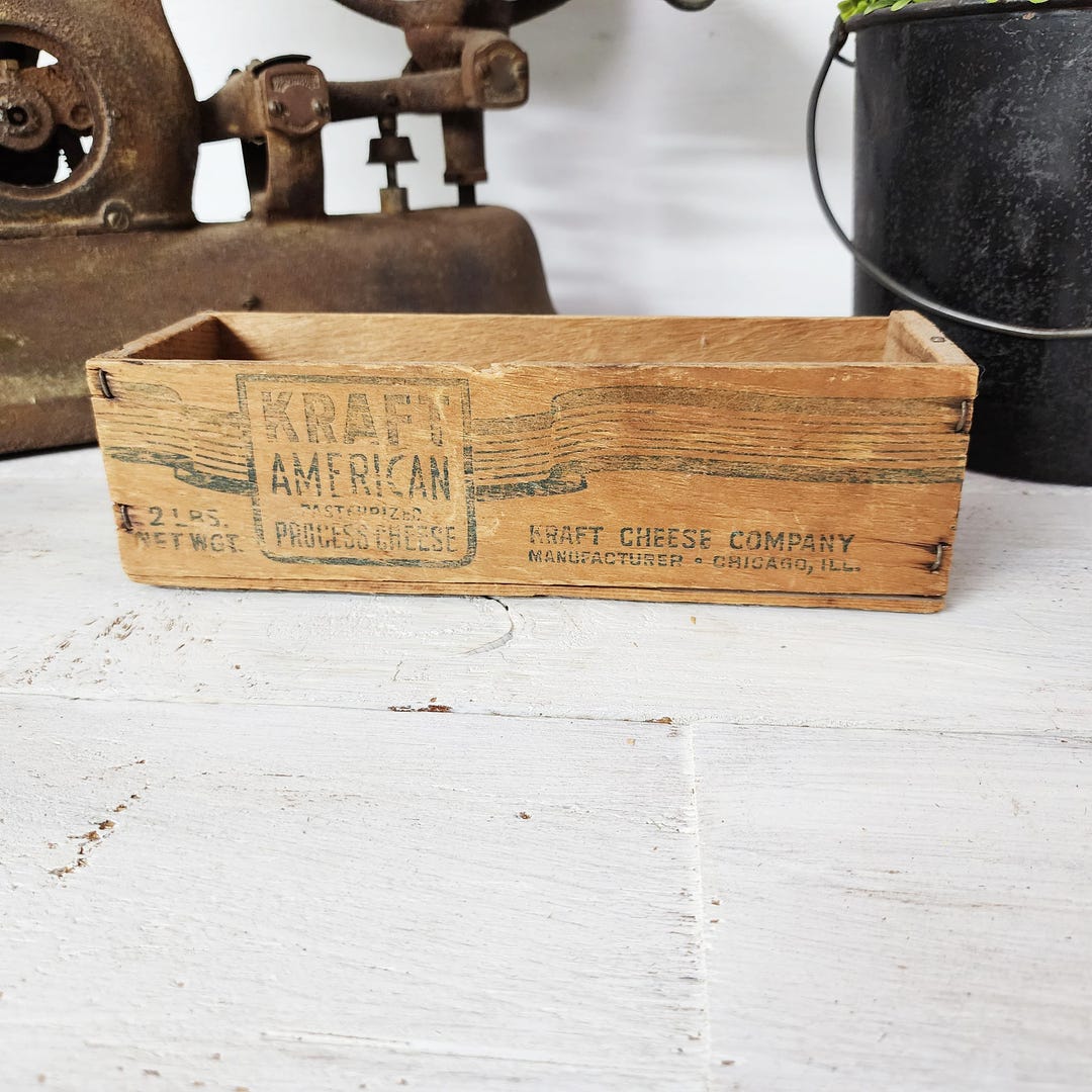 Vintage Kraft American Cheese Box, 9 1/8 Inches Long, Advertising Wood ...