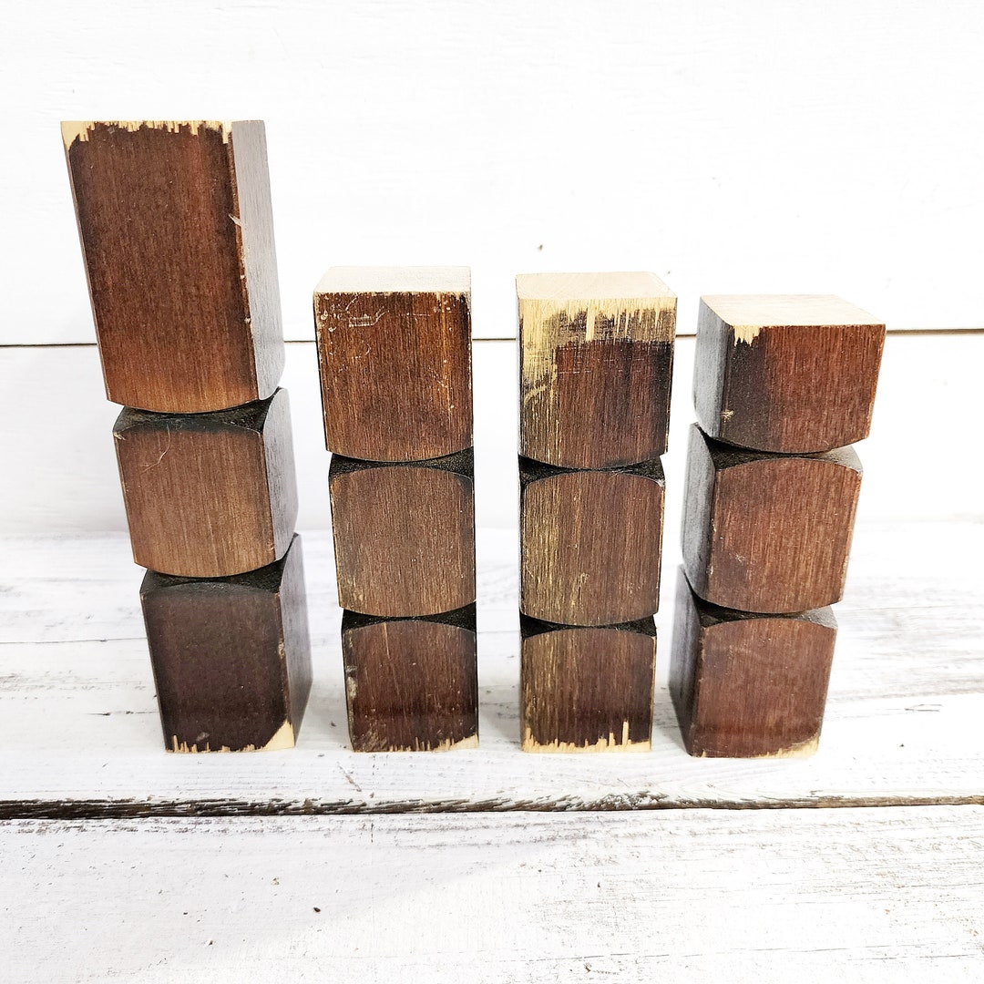 Salvaged MCM Wood Spindle Pieces, Set of Four, Mixed Sizes, Wood ...
