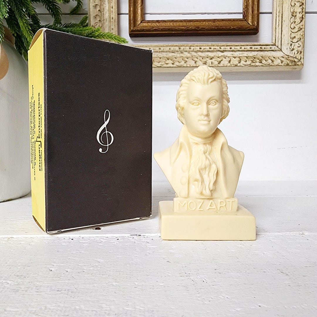 Vintage Halbe Mozart Statuette With Box, Vinyl Figure, Home Accent ...