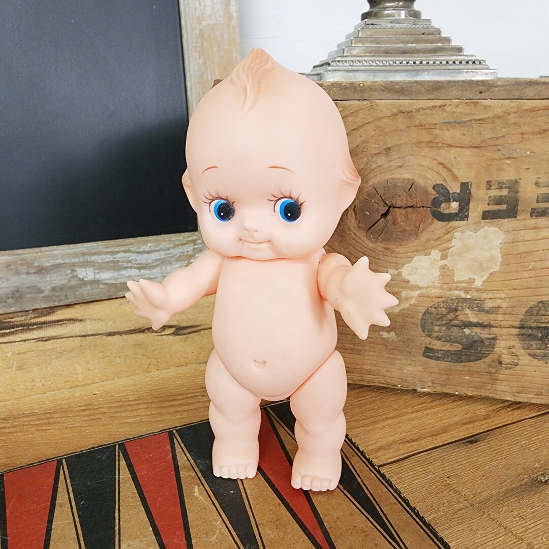 Vintage Kewpie Doll, 8 Inches Tall, Aged, Doll Supplies, Rubber Kewpie ...