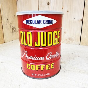 Vintage Old Judge Coffee Can, 32 Ozs Size, Aged, Coffee Shop Decor ...