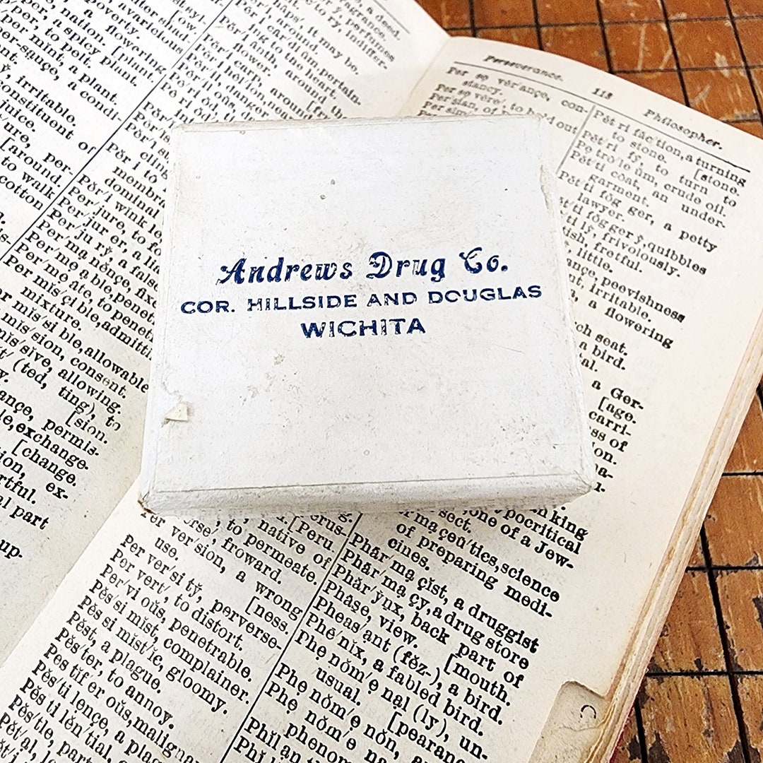 Antique Andrews Drug Co Pill Box, Cardboard Box, 2x 2 Box, Old ...